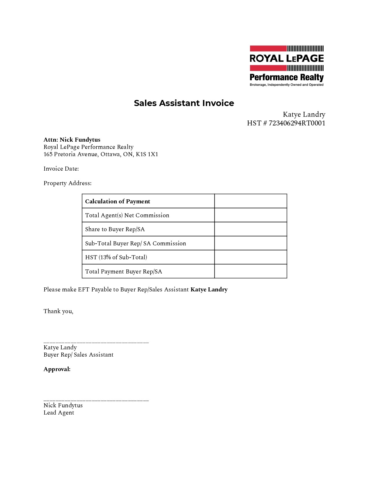 Firm Sale - Sales Assistant Invoice (OLD PROCESS) – Nick Fundytus ...
